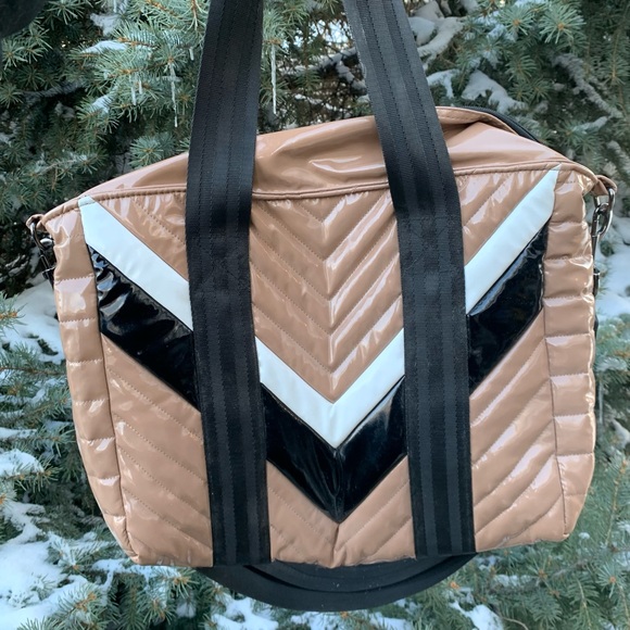 THINK ROYLN | Bags | Think Royln Chevron Nude Tote Taryn X Philip ...